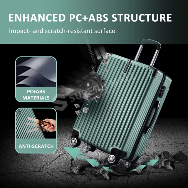 28 INCH LUGGAGE Suitcase Carry On Traveller Bag Hard Shell Rolling ...