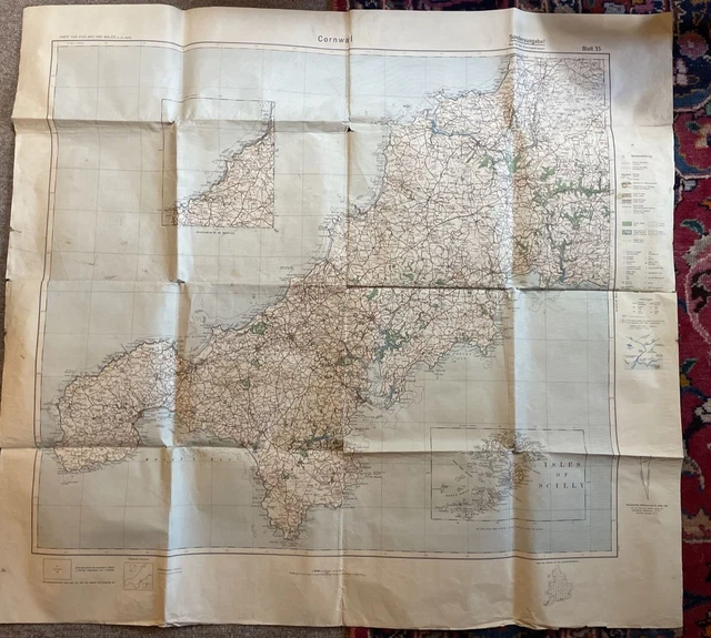RARE WORLD WAR II German Map of Cornwall - "Special Edition" "Service ...