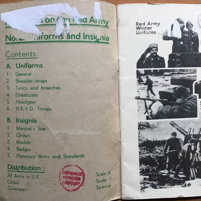 ORIGINAL WW2 BRITISH ARMY PAMPHLET: New notes on the RED ARMY, Uniforms ...