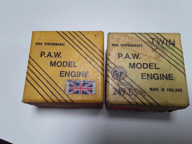 PAW VINTAGE DIESEL model aircraft engine used empty boxes X2 £6.00 ...