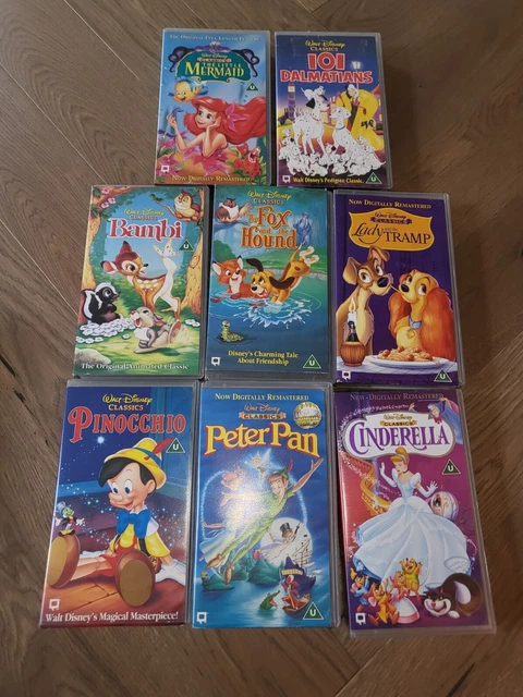 DISNEY CLASSICS VHS Bundle Cinderella Pinochhio Mermaid Lady Tramp ...