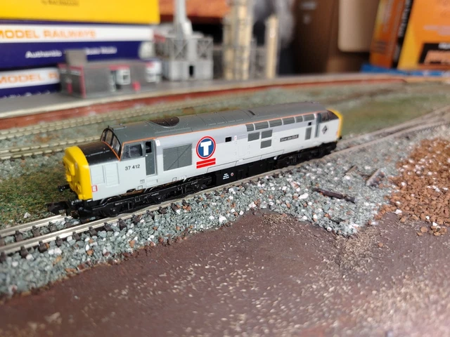 N GAUGE FARISH class 37 37412 Driver John Elliott Transrail livery £89. ...