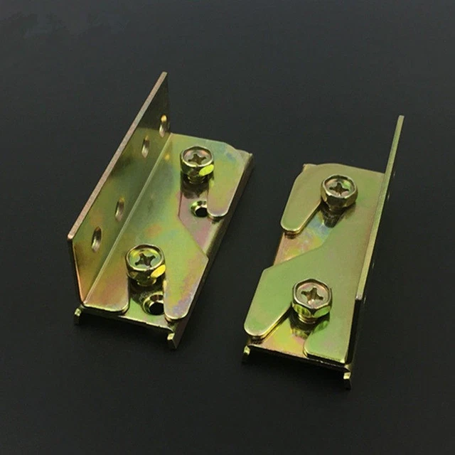 4X BED RAIL Brackets Bed Hanging Board Hardware Wooden Bed Frame ...
