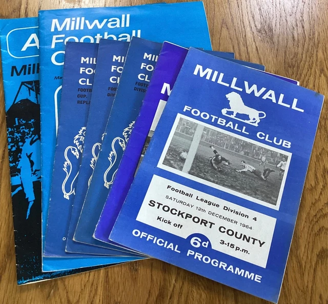 7X MILLWALL PROGRAMMES 60’s/early 70’s with items regarding spectator ...