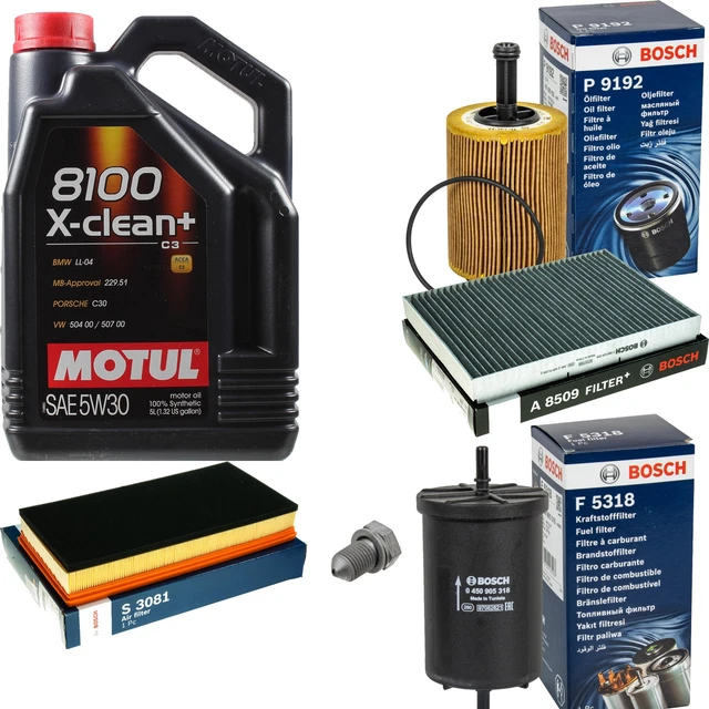 BOSCH INSPECTION SET 5L Motul 8100 X-Clean + 5W-30 pour VW Audi Golf IV 2.3 V5 EUR 140,38 ...