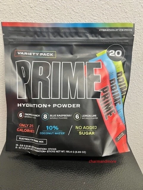 VARIETY PACK - Prime Hydration+ Electrolyte Powder Mix, 20 sticks $22. ...
