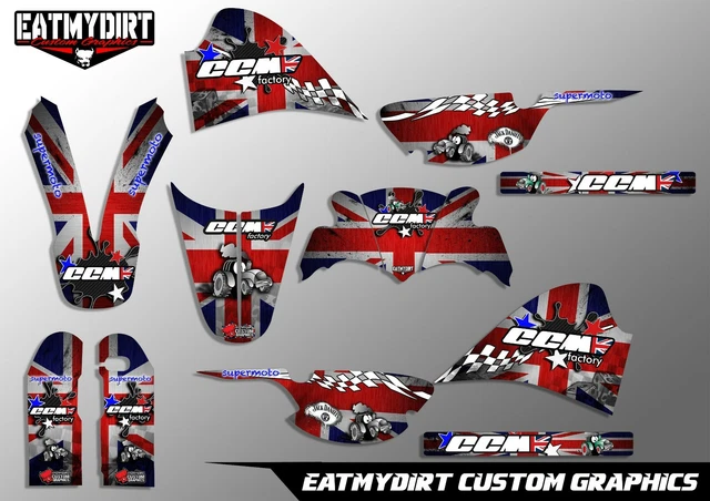 FOR CCM R30 Full Graphics Kit Decals Super Moto Mx Motocross Stickers ...