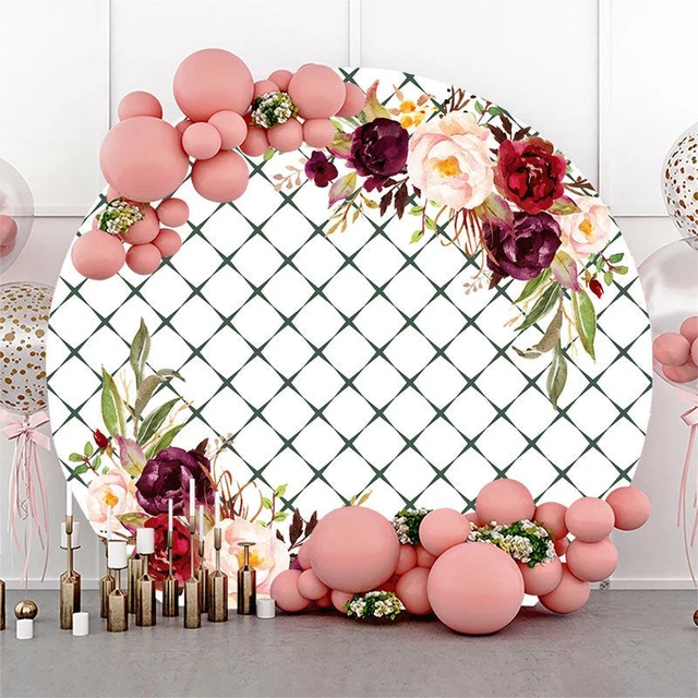 CIRCLE FLOWER WHITE Square Happy Birthday Backdrop $37.94 - PicClick AU
