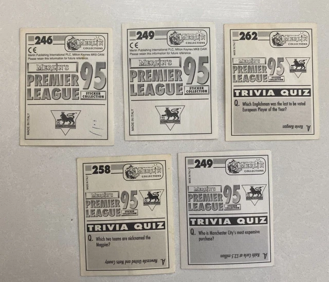 MERLIN 1995 PREMIER League Liverpool Stickers x 5 £5.45 - PicClick UK