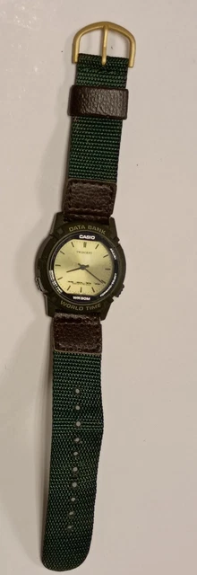 RARE VINTAGE CASIO Twincept World Time ABX-20 Ana-Digi Men’s Sport ...
