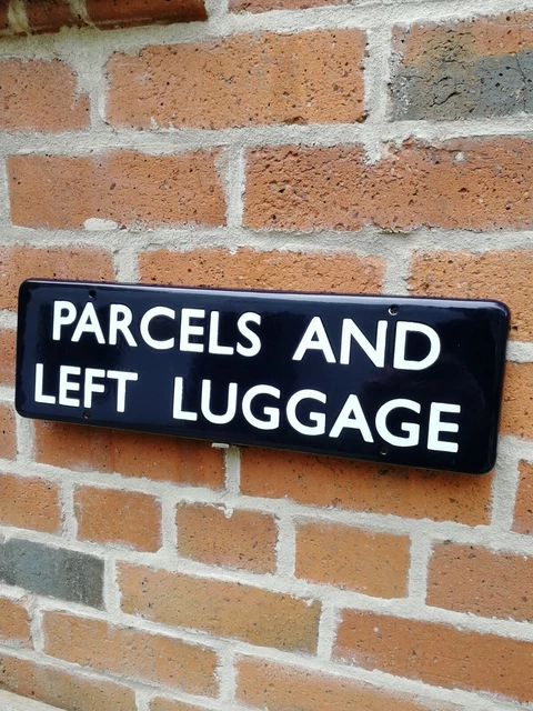 PARCELS AND LEFT LUGGAGE sign enamel sign British Rail station BR ...