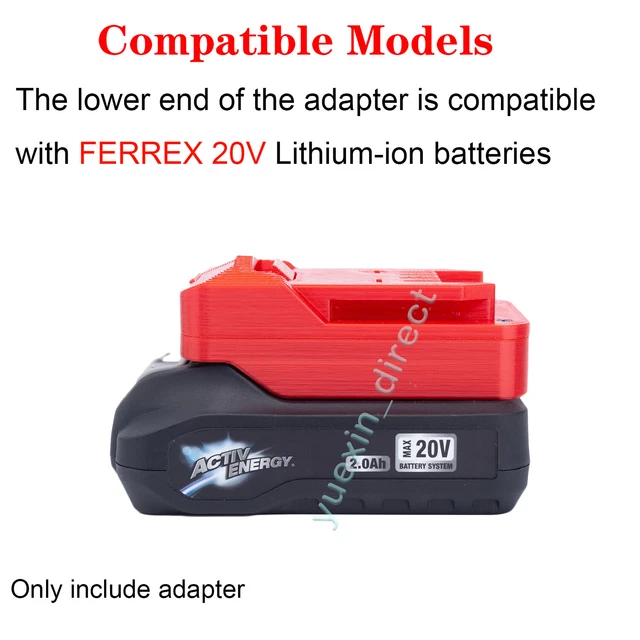 FOR FERREX 20V Lithium-ion Battery Adapter To Parkside 20V Power Tools Converter £19.39 ...