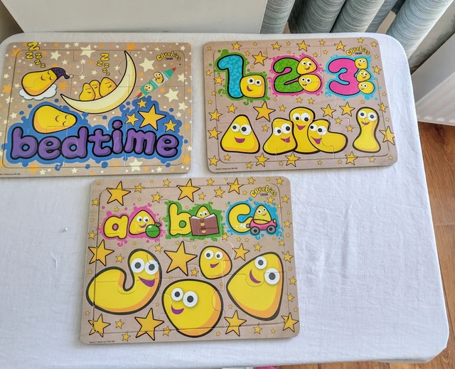 CBEEBIES 9 PIECE wooden tray jigsaws X3 All complete And Brand New £6. ...