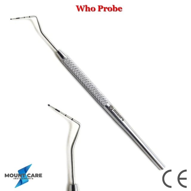 DENTAL WHO PROBE With Ball Tip Periodontal Diagnostic Pocket Depth ...
