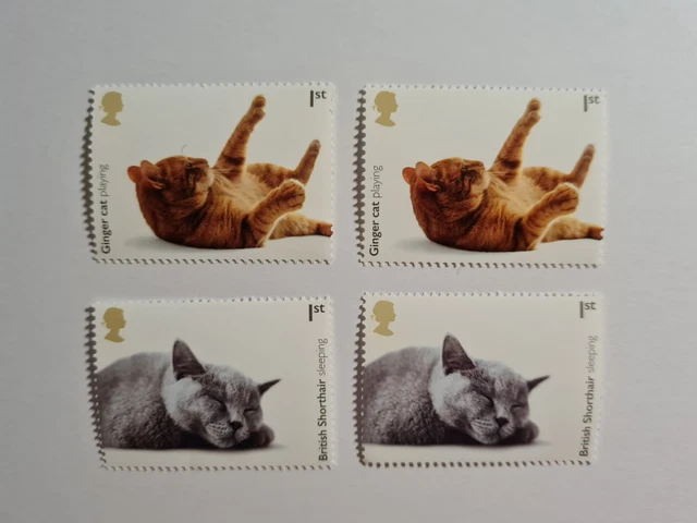 4 GENUINE ROYAL Mail Mint Unused First Class Cat Stamps (2022) £6.47 ...