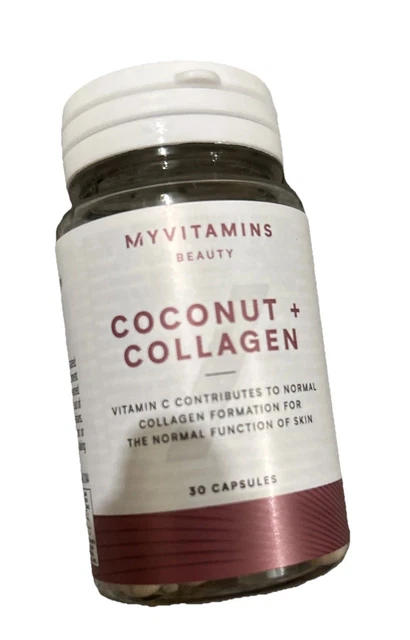 MY VITAMINS COCONUT & Collagen 30 Capsules Sealed Jar Marine Collagen £ ...