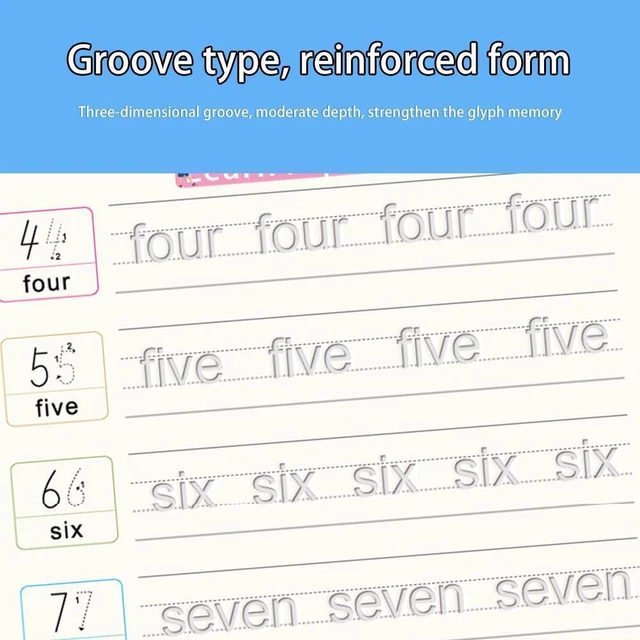 REUSABLE GROOVE WRITING Practice Book Calligraphy Early Education# B8Z0 ...