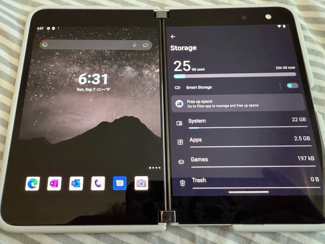 MICROSOFT SURFACE DUO Dual Unlocked 256GB White - Cracked Rear Glass ...