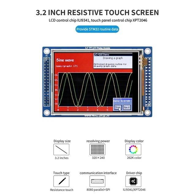 3.2 INCH TFT LCD Display Module 320 x 240 Pixels ILI9341 8080 Parallel ...