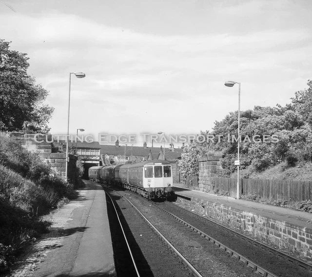 6 X 6 Railway Negative: DMU Entering Backworth Station c1970 37/147/16 ...