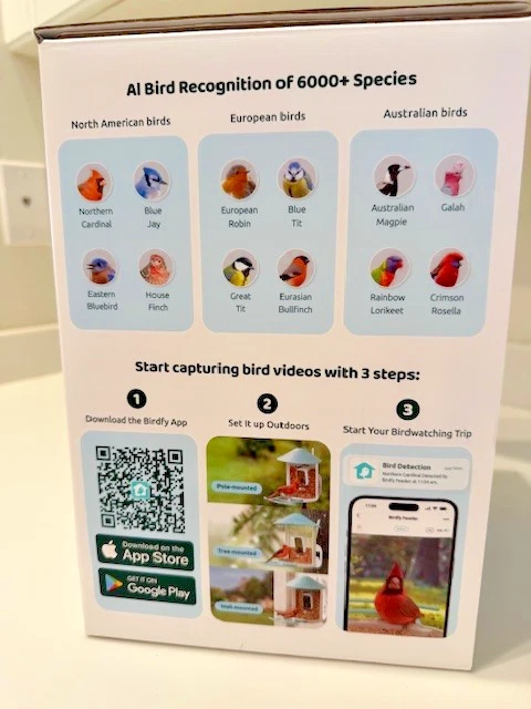 BIRDFY AI-SMART BIRD Feeder with Camera+Solar Panel, NEW IN BOX £49.17 ...