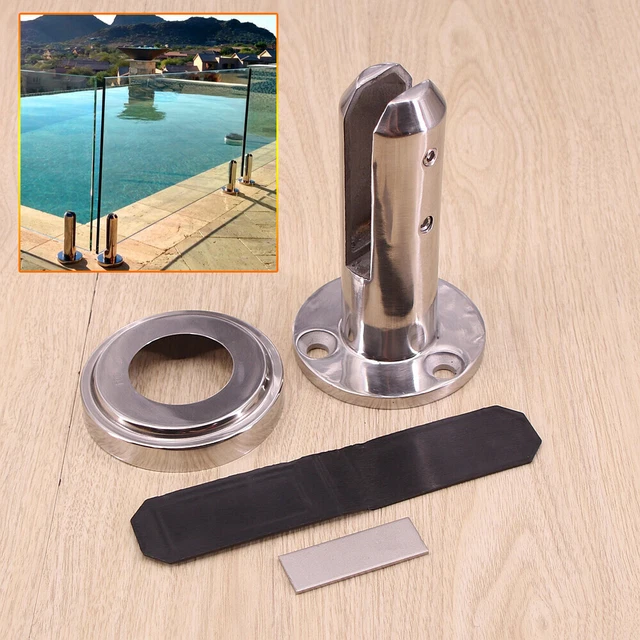 STAINLESS STEEL SPIGOT Glass Pool Deck Balustrade Spigots Fence Round ...