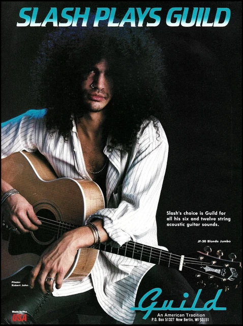 GUNS N' ROSES Slash 1992 Guild JF-30 Blonde Jumbo acoustic guitar ...
