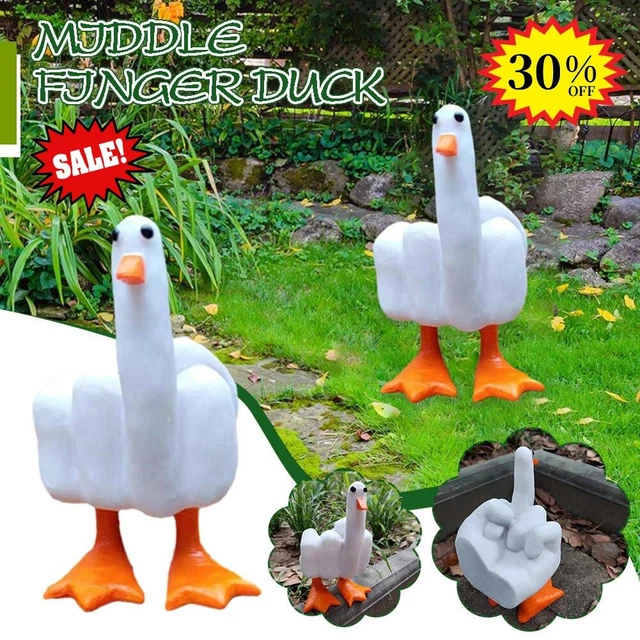MIDDLE FINGER DUCK Resin Figurines,Funny-Middle Finger Duck Statues ...
