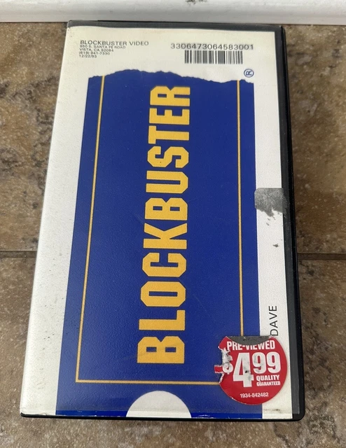 BLOCKBUSTER VIDEO ATLANTA VHS Plastic Clamshell Case& Tape- Dave £27.26 ...