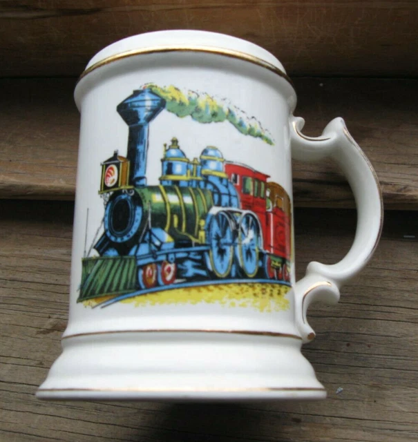 VINTAGE 1950'S JAPAN Enesco Steam Engine Train Locomotive Mustache Cup ...
