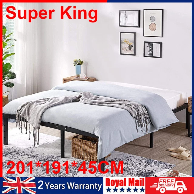 SUPER KING METAL Bed Frame Modern Stylish Comfy Bedroom Furniture ...