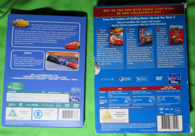 CARS 4 DISC Set = Cars 1, 2, 3 & Toon Maters Tall Tales - Disney Pixar ...