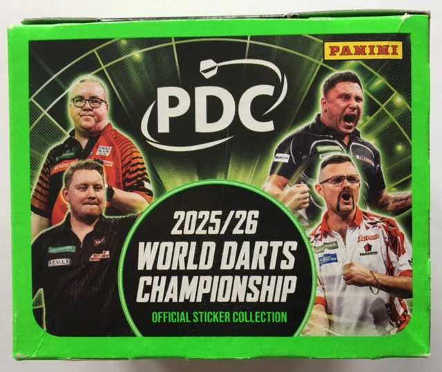 PANINI PDC 2025/26 World Darts Championship Sealed Box of 36 Sticker ...