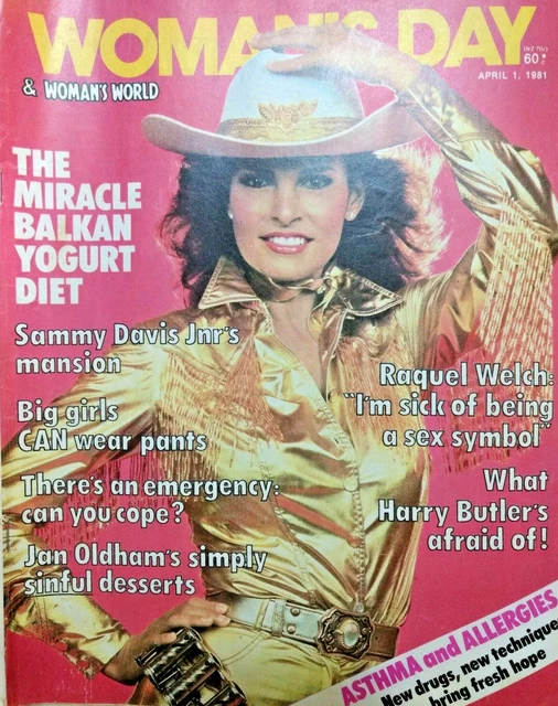 1981 WOMANS DAY Magazine Raquel Welch~Sammy Davis Jr~John Hargreaves ...