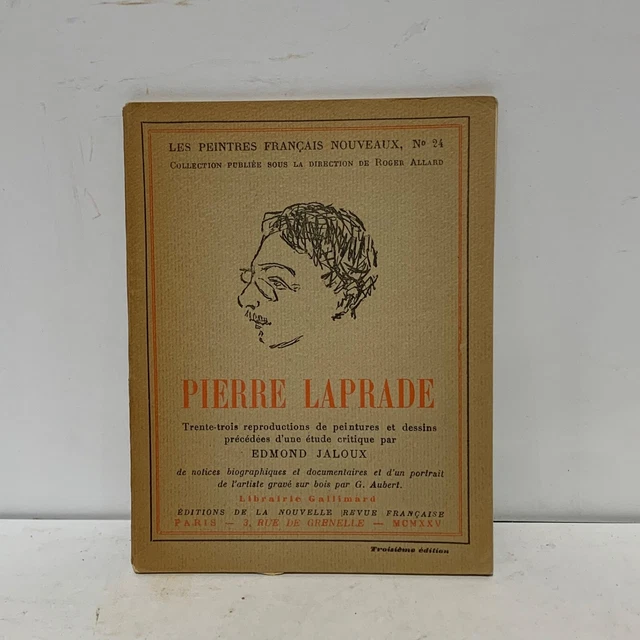 EDITION ORIGINALE NRF -Pierre LAPRADE - Petit CATALOGUE d'ART - 1925 ...