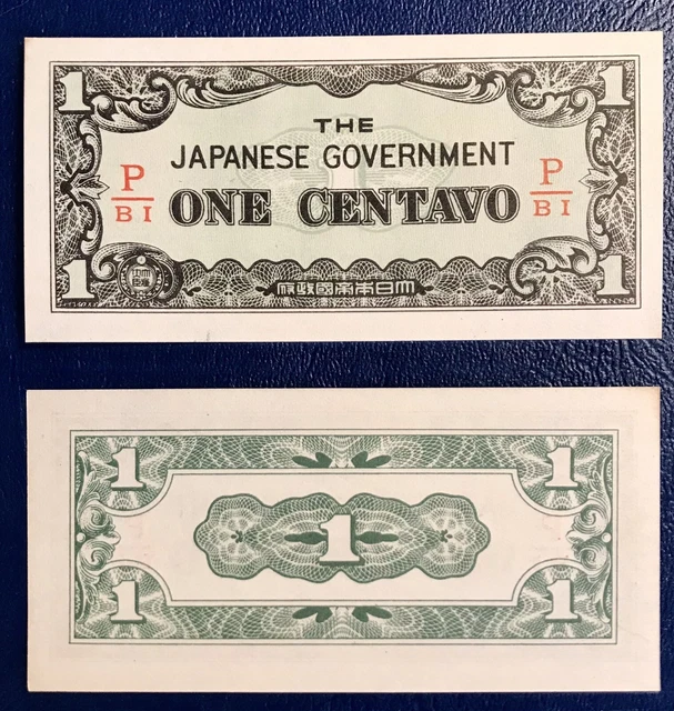 RARE CRISP 1942 Japanese Govt Occupied Philippines Bank Note 1 Centavo ...
