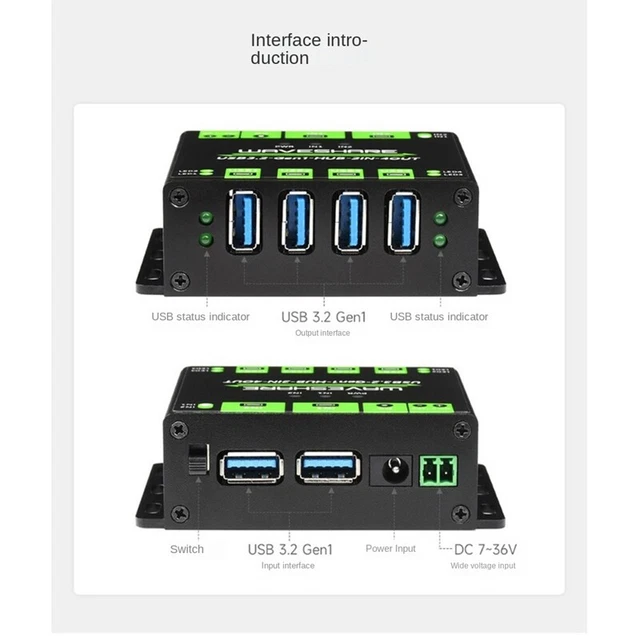 INDUSTRIAL 4-WAY USB3.2 Hub 2IN-4OUT Dual Host Shared Random4571 $58.29 ...