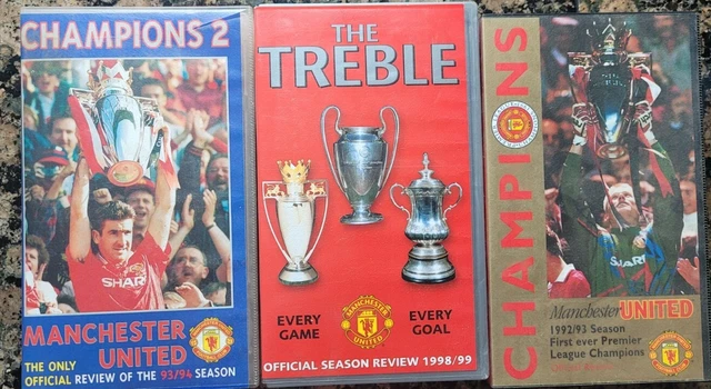 VINTAGE MANCHESTER UUNITED VHS tapes - THE TREBLE - CHAMPIONS 92/93 ... VINTAGE MANCHESTER UUNITED VHS tapes - THE TREBLE - CHAMPIONS 92/93 ...