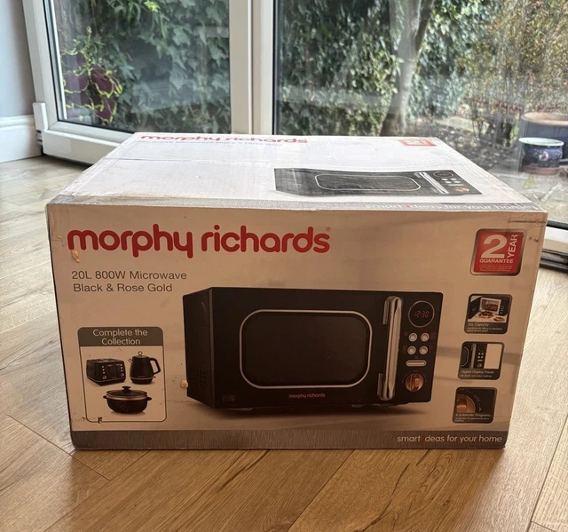 MORPHY RICHARDS 20L 800w Black & Rose Gold Microwave £73.48 - PicClick UK