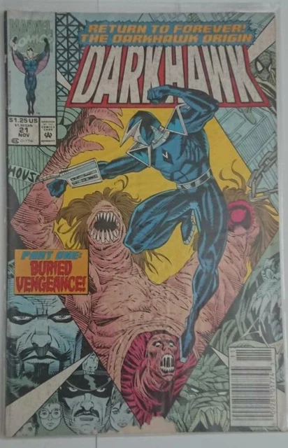 COMIC BOOK - Dark hawk Vol 1 #21 1992 - Buried Vengeance - Marvel ...