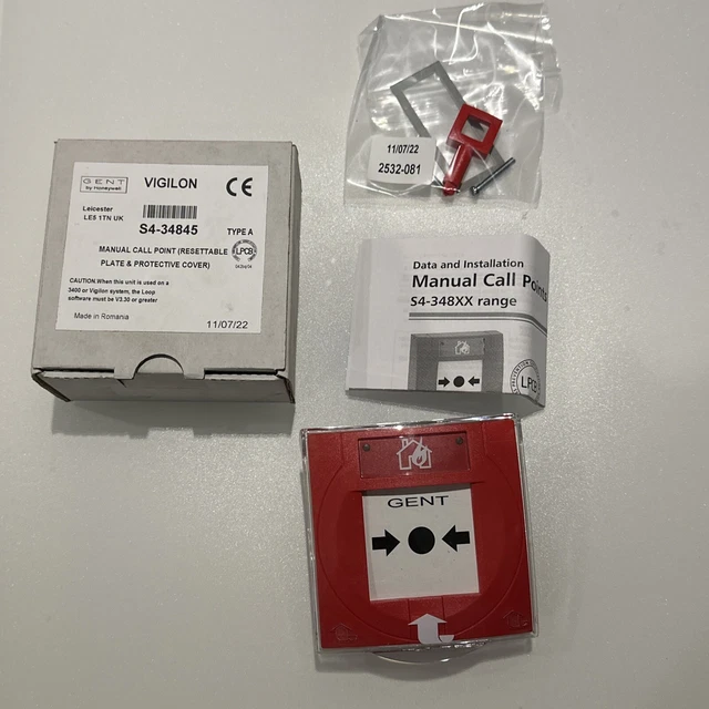 GENT VIGILON S4-34845 Manual Call Point (Resettable Plate And ...