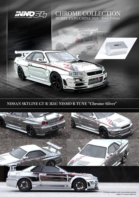 MODÈLES INNO64 NISSAN Skyline GT-R R34 NISMO R-TUNE ÉDITION CHROME ...