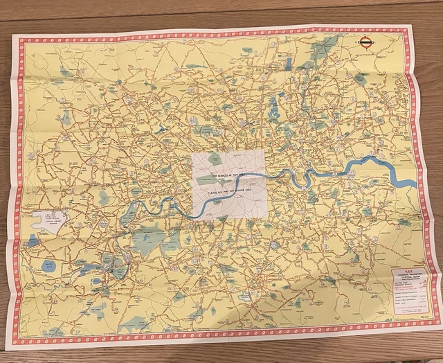 VINTAGE BUS MAP Central Area Including Trolleybuses 1956 London ...