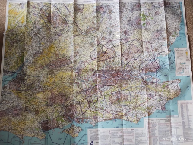CAA AERONAUTICAL AVIATION Map Chart 1:250,000 England South 2023 £11.11 ...