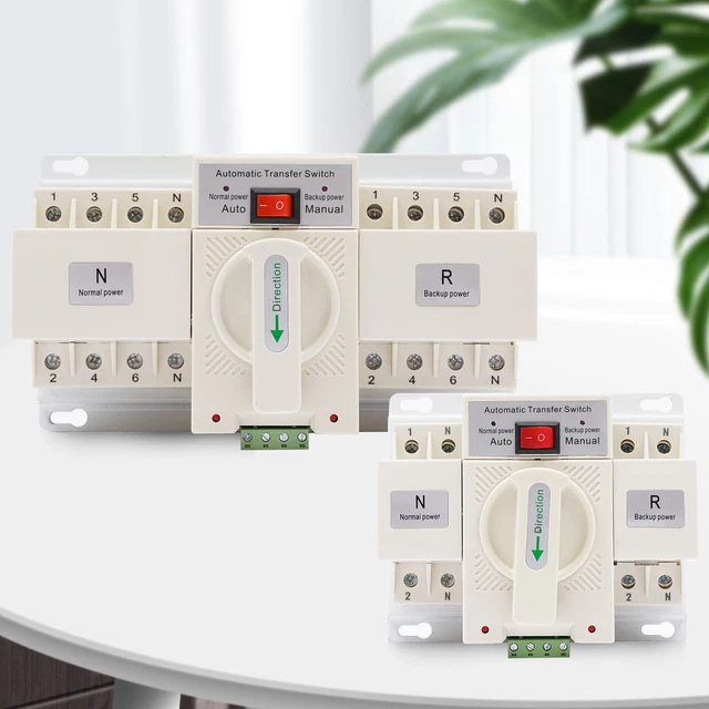 63A 4P DUAL Power Automatic Transfer Switch Indicator Light Display ...