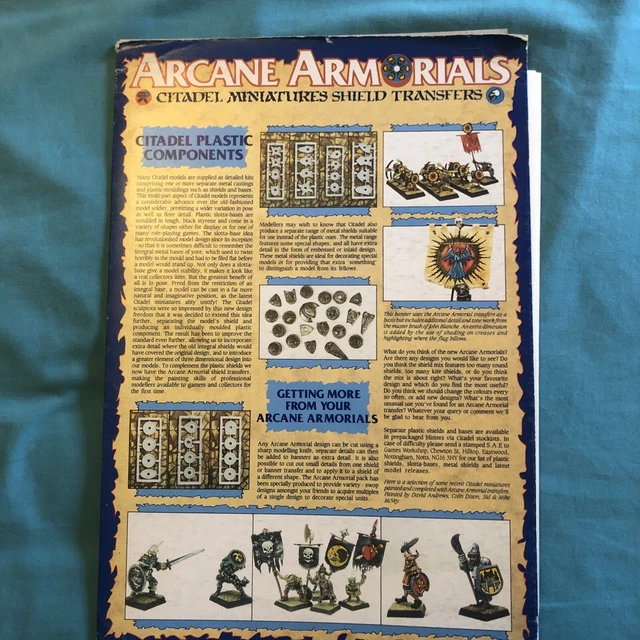 GAMES WORKSHOP ARCANE Armorials Citadel Shield Transfers Most Complete ...