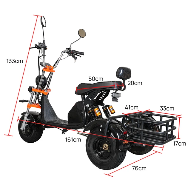 PORIYA 3 WHEELS Electric Scooter 3000W 60KM/H Adult Off Road E-Scooter ...