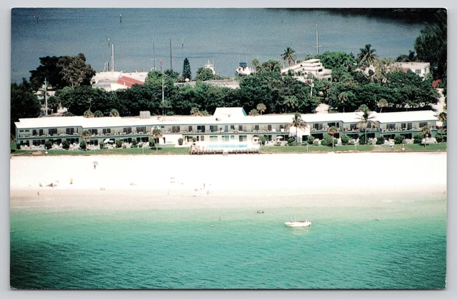 SEA HORSE BEACH Resort Longboat Key Florida Bob Burgess Chrome Postcard ...