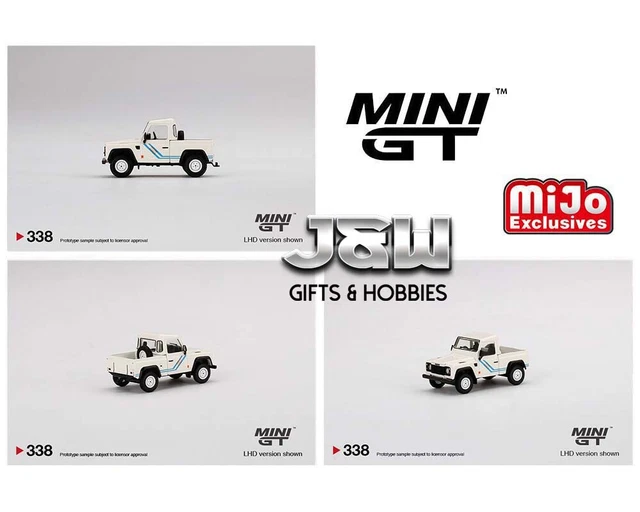 MINI GT LAND Rover Defender 90 Pickup White LHD MGT00338 1/64 EUR 11,88 ...