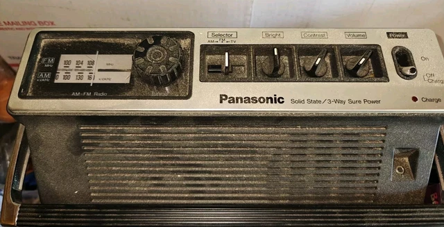 PANASONIC SOLID STATE B&w TV Am FM Radio Tr-535 Vintage Portable Broken ...